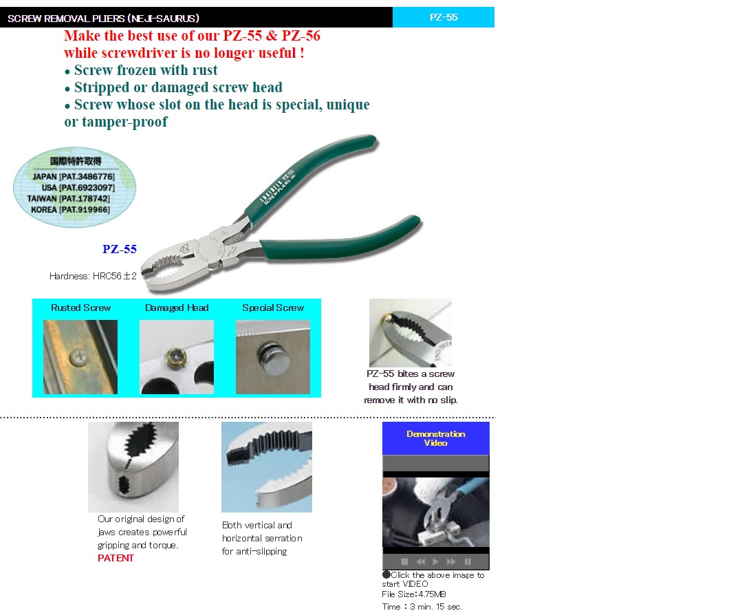 Ichiban Precision Sdn Bhd - Engineer - ENGINEER SCREW PLIERS (NEJI-SAURUS)